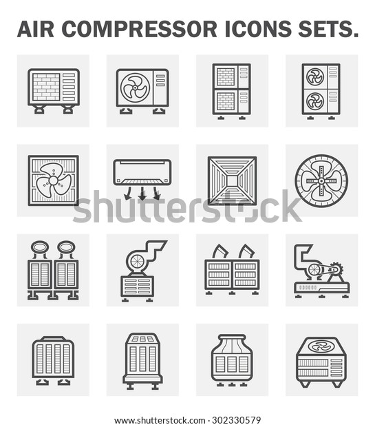 Air Conditioner Icon Air Compressor Condenser Stock Vector (Royalty ...