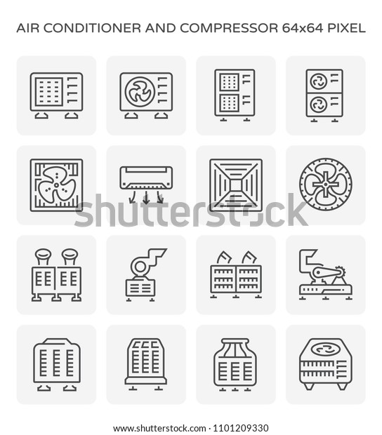 Air Conditioner Icon Including Air Compressor Stock Vector (Royalty ...