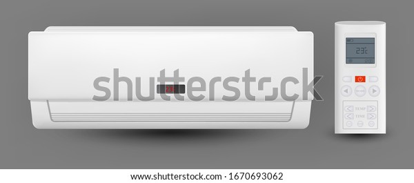 Vektor Stok Air Conditioner System Remote Control Vector (Tanpa Royalti ...