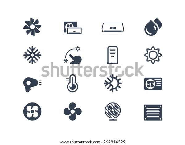 Air Conditioning Icons Stock Vector (Royalty Free) 269814329