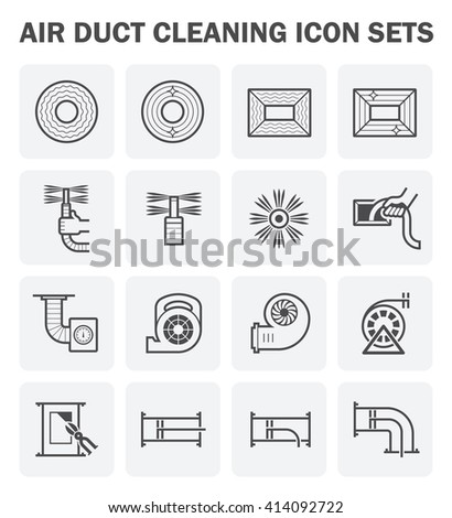 Air Duct Cleaning Vector Icon Sets Stock Vector (Royalty Free ...
