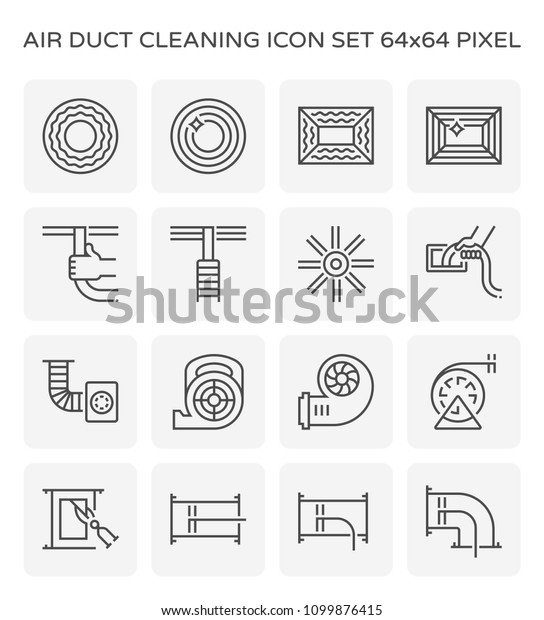 Air Duct Pipe Cleaning Work Icon Stock Vector (Royalty Free) 1099876415 ...