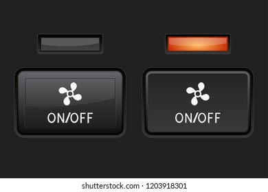 Air Fan Button On Off Car Stock Vector (Royalty Free) 1203918301 ...