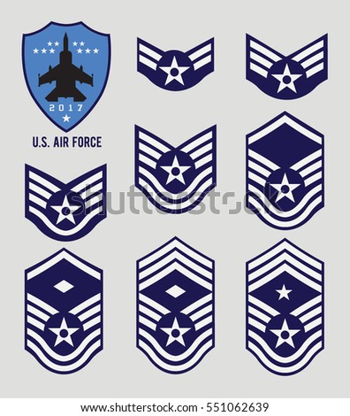 Air Force Stripes Enlisted Stock Vector (Royalty Free) 551062639 ...