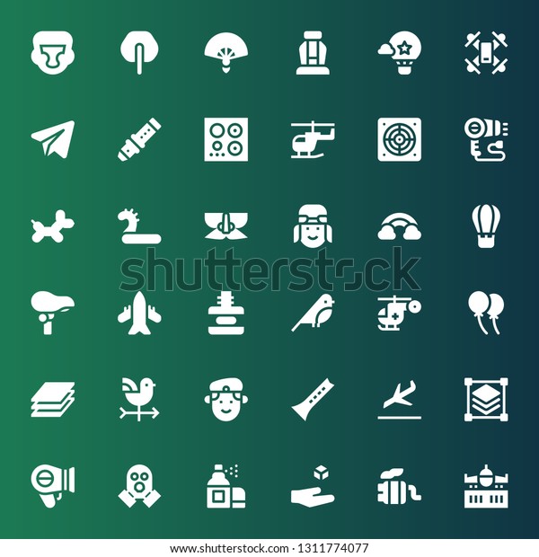 Air Icon Set Collection 36 Filled Stock Vector (Royalty Free ...