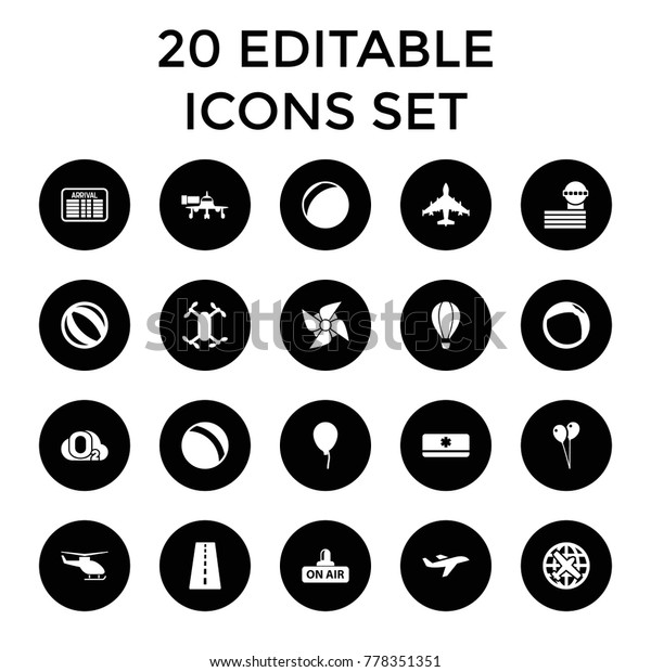 Air Icons Set 20 Editable Filled Stock Vector (Royalty Free) 778351351 ...