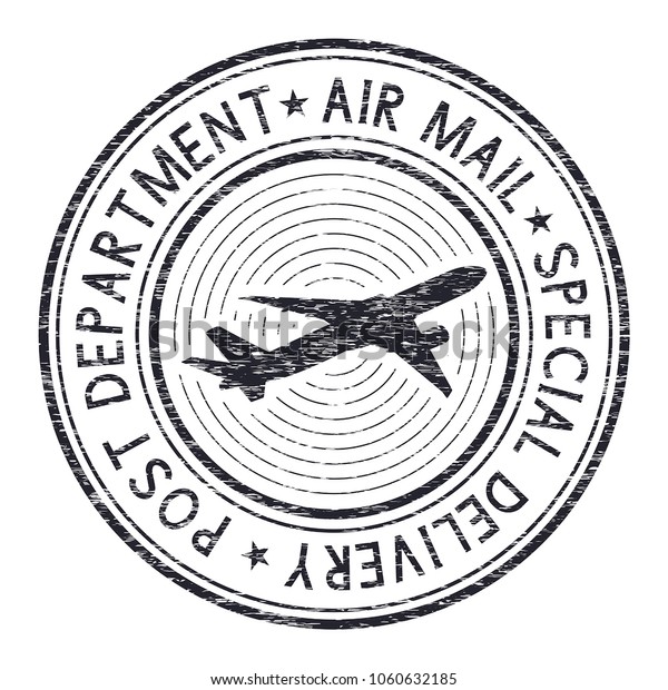 Air Mail Postmark Black Stamp Envelopes Stock Vector (Royalty Free ...