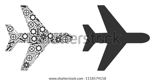 Air Plane Composition Workshop Tools Vector Stock Vector (Royalty Free ...