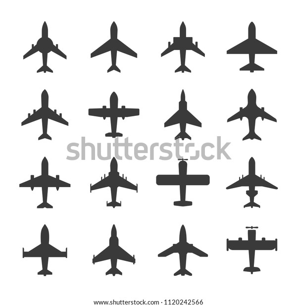 Air Plane Icons Collection Set Different Stock Vector (Royalty Free ...
