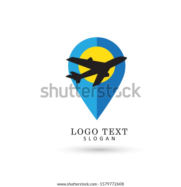 Air Plane Pin Map Logo Symbol Stock Vector (Royalty Free) 1579772608 ...