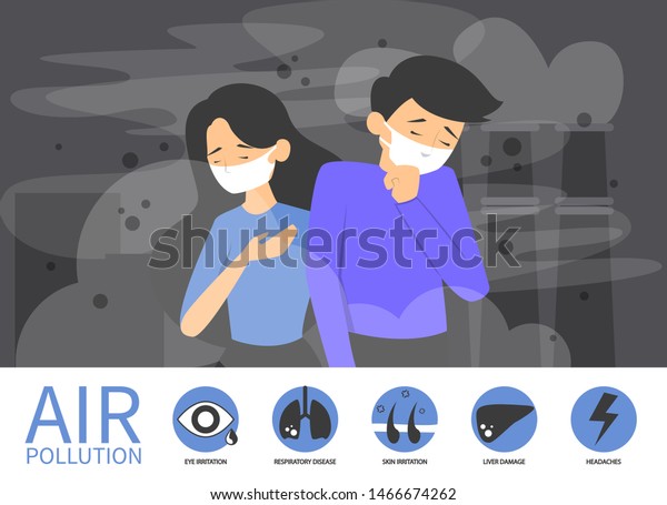 Air Pollution Concept Infographic Vector Banner Stock Vector (Royalty ...