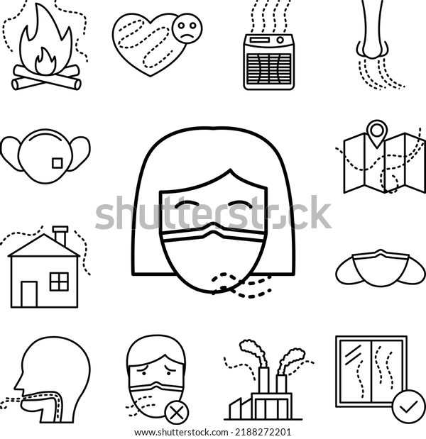 Air Pollution Mask Icon Collection Other Stock Vector (Royalty Free ...
