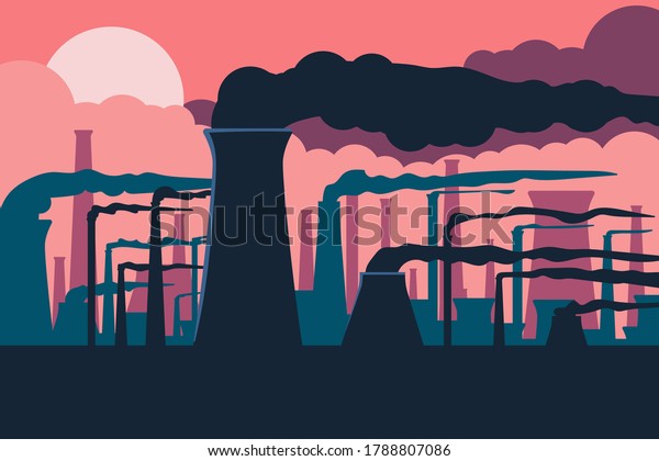 Air Pollution Vector Cartoon Illustration Stock Vector (Royalty Free ...