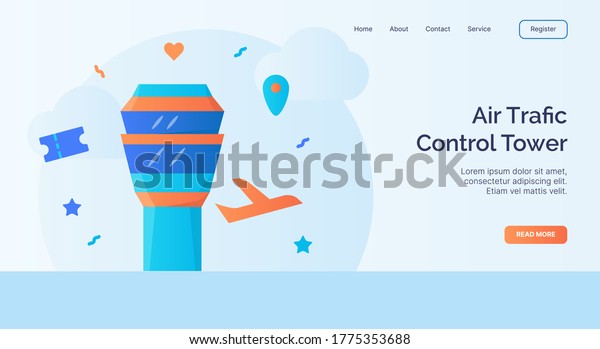 Air Traffic Control Tower Icon Campaign Stock Vector (Royalty Free ...