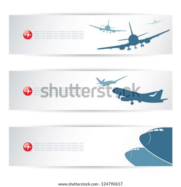 Air Traffic Headers Vector Illustration Stock Vector (Royalty Free ...