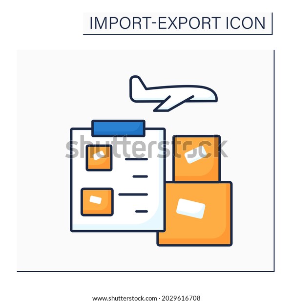 Air Waybill Color Icon Document Accompanies Stock Vector (Royalty Free ...