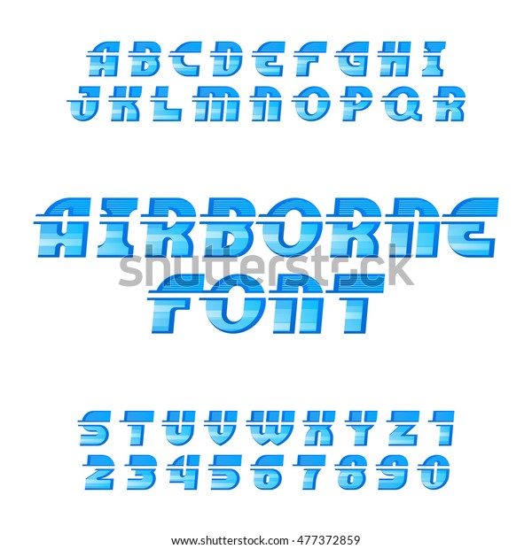 Airborne Alphabet Vector Font Oblique Type Stock Vector (Royalty Free ...