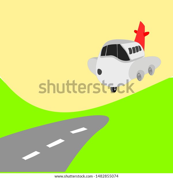 Aircraft Approaching Runway Vector Illustration Stock Vector (Royalty ...