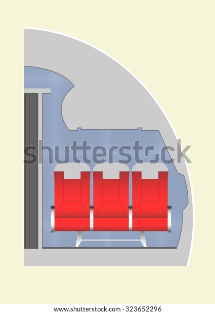 Aircraft Cabin Passenger Seats Vector Illustration: เวกเตอร์สต็อก (ปลอด ...