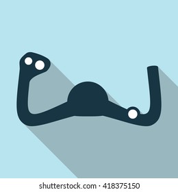 Aircraft Control Wheel Flat Design Icon Stock Vector (Royalty Free ...