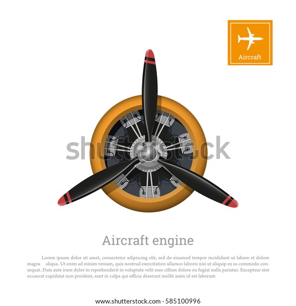 Motor de aviones de estilo realista.: vector de stock (libre de ...