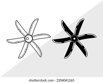 Aircraft Propeller Svg Printable Vector Illustration Stock Vector ...