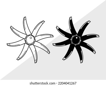 Aircraft Propeller Svg Printable Vector Illustration Stock Vector ...