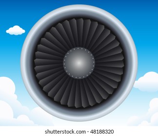 Jet Engine Realistic Vector Frontal View Stock Vector (Royalty Free ...