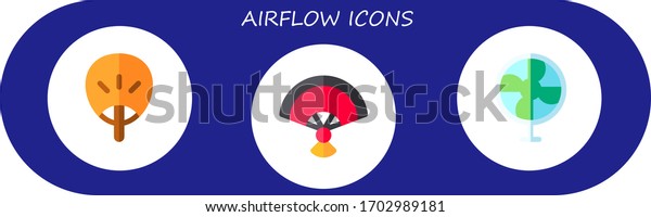 Airflow Icon Set 3 Flat Airflow Stock Vector (Royalty Free) 1702989181 ...