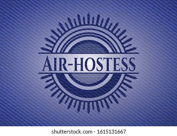 Airhostess Badge Denim Texture Vector Illustration Stock Vector ...