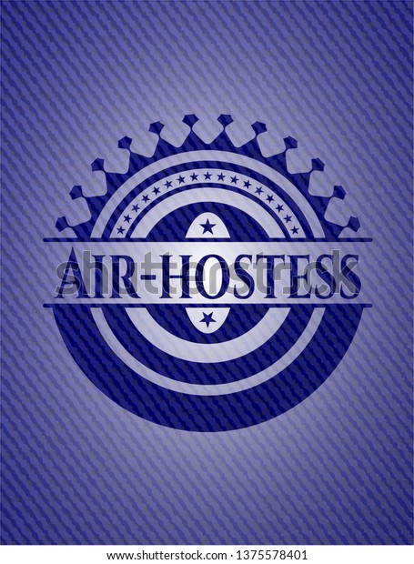 Airhostess Emblem Jean High Quality Background Stock Vector (Royalty ...