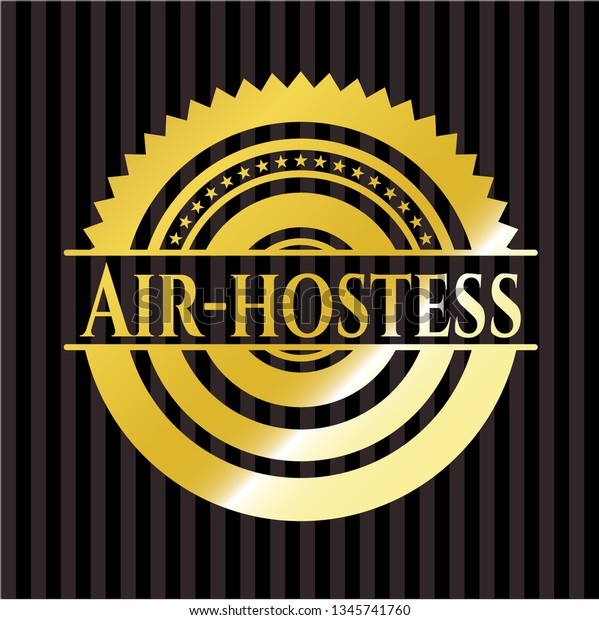 Airhostess Gold Badge Stock Vector (Royalty Free) 1345741760 | Shutterstock