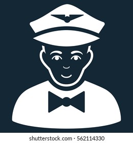 Airline Steward Vector Icon Flat White Stock Vector (Royalty Free ...