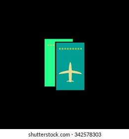 Airline Ticket Color Vector Icon On Stock Vector (Royalty Free ...