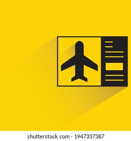 Airline Ticket Shadow On Yellow Background Stock Vector (Royalty Free ...