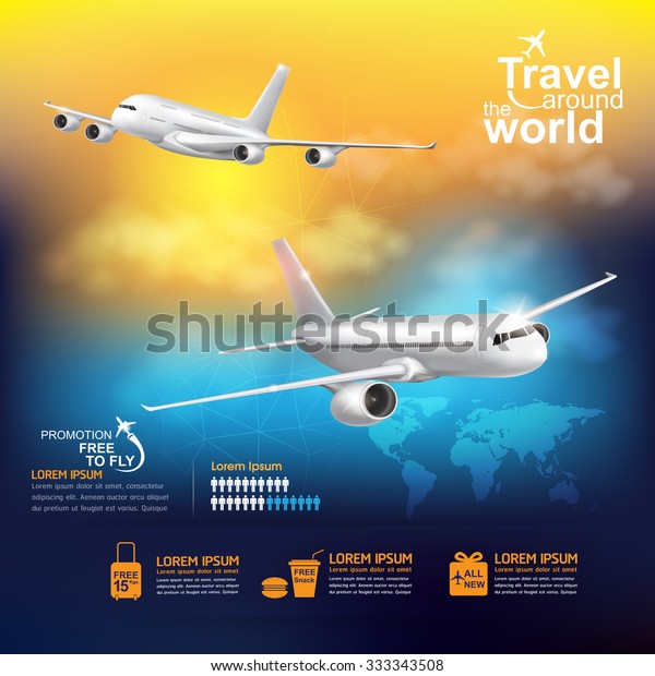 Airline Vector Concept Travel Around World Stock Vector (Royalty Free ...