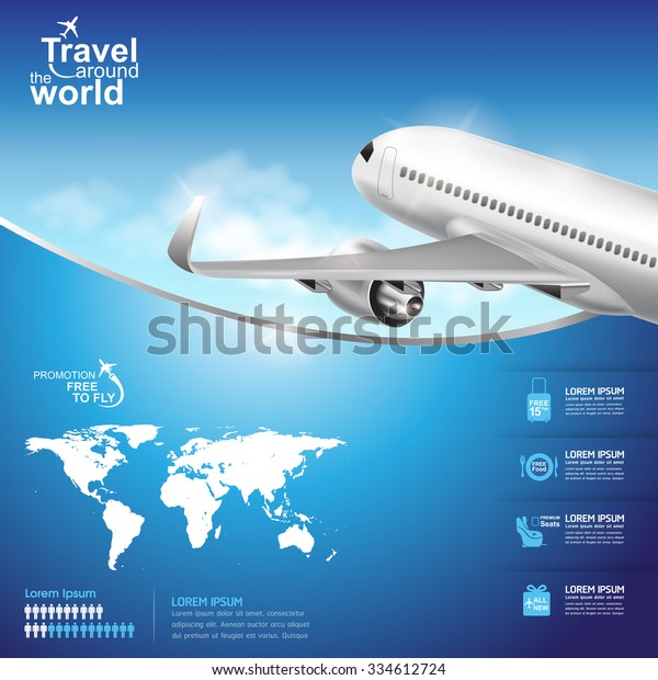 Airline Vector Concept Travel Around World Stock Vector (Royalty Free ...