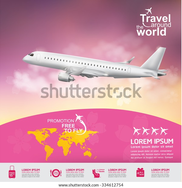 Airline Vector Concept Travel Around World Stock Vector (Royalty Free ...