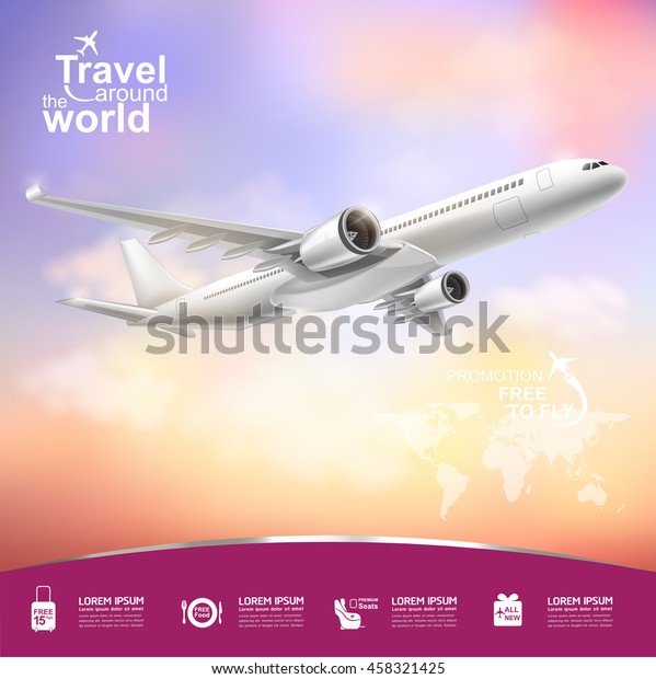 Airline Vector Concept Travel Around World Stock Vector (Royalty Free ...