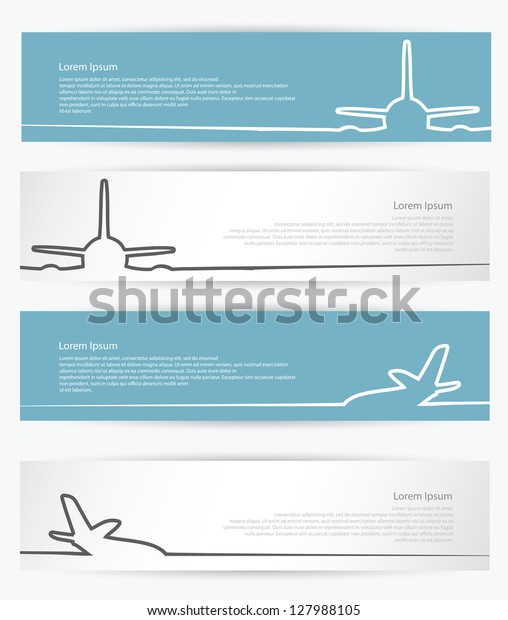 Airplane Banners Vector Illustration Stock Vector (Royalty Free) 127988105