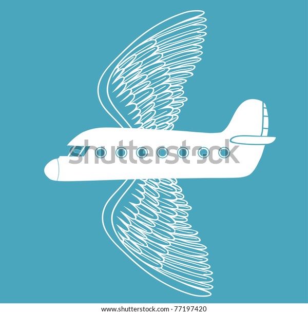 Airplane Bird Wings Stock Vector (Royalty Free) 77197420 | Shutterstock