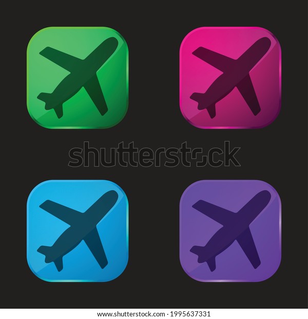 Airplane Black Shape Ascending Rotated Right Stock Vector (Royalty Free ...