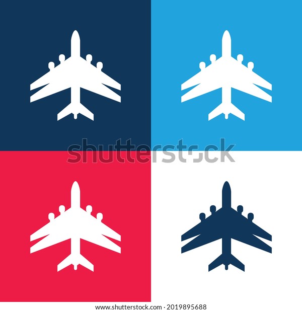 Airplane Black Shape Double Wings Blue Stock Vector (Royalty Free ...