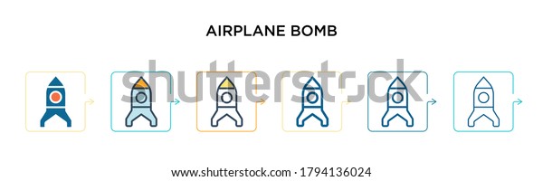 Airplane Bomb Vector Icon 6 Different Stock Vector (Royalty Free ...