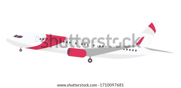 Airplane Cartoon Vector Illustration Modern Passenger Stock Vector ...