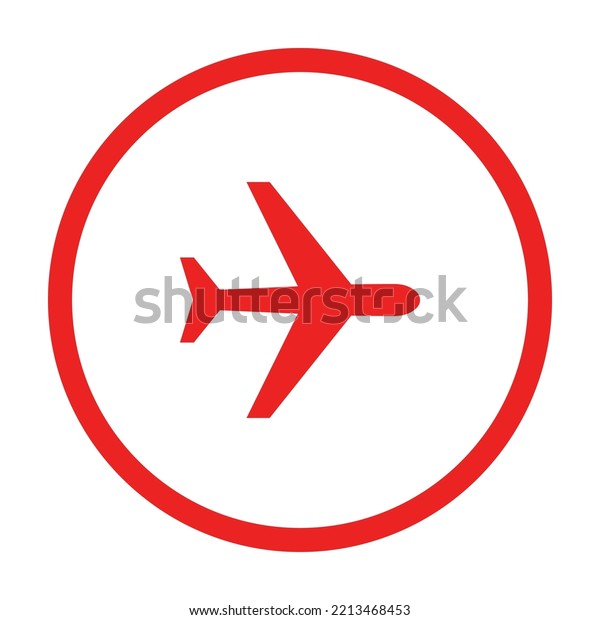 Airplane Circle On White Stock Vector (Royalty Free) 2213468453 ...