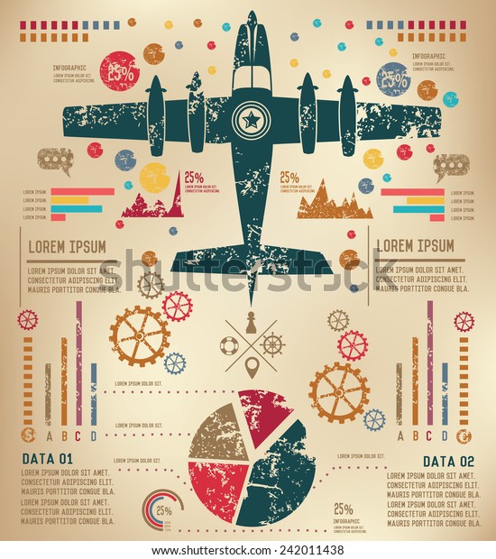Airplane Concept Info Graphic Design On Stock Vector (Royalty Free ...