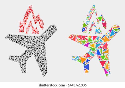 Airplane Crash Collage Icon Triangle Elements Stock Vector (Royalty ...