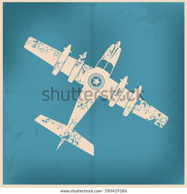 Airplane Design On Old Paper Backgroundvector Stock Vector (Royalty ...