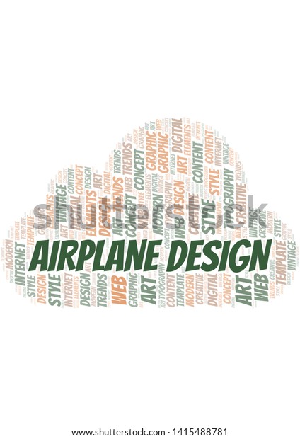 Airplane Design Word Cloud Wordcloud Made Stock Vector (Royalty Free ...